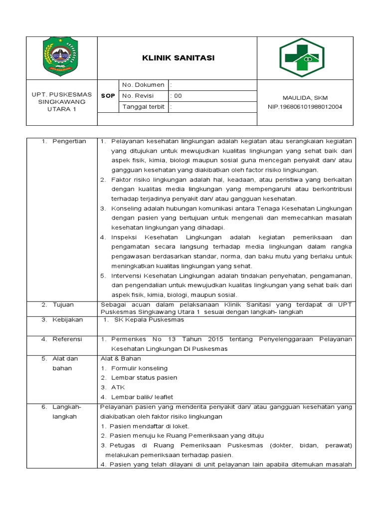 Sop Konseling Klinik Sanitasi | PDF