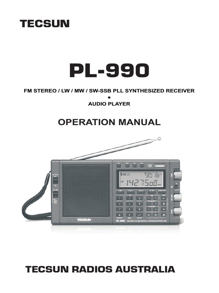 Operation Manual: Tecsun Radios Australia | PDF | Radio | Frequency ...
