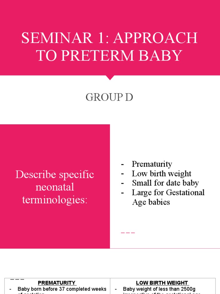 Approach To Preterm Baby | PDF | Preterm Birth | Neonatal Intensive ...