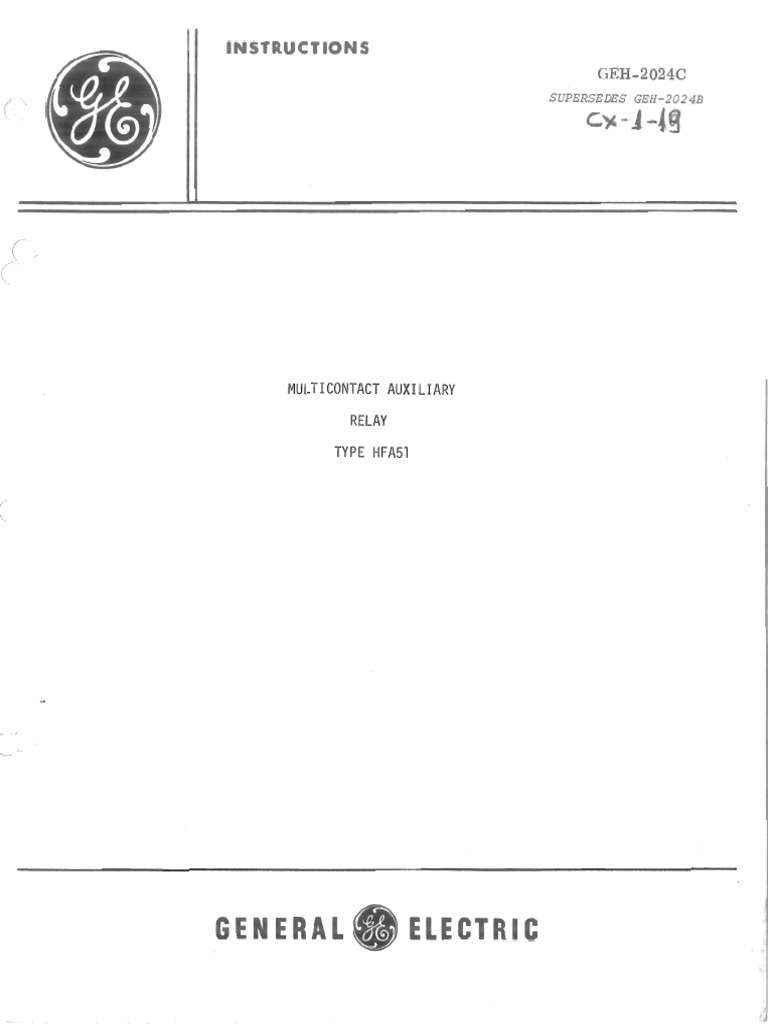 General Electric HFA51 Relay Overview | PDF | Relay | Resistor