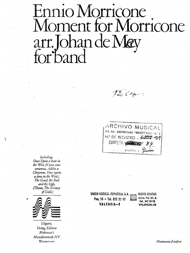 Moment For Morricone - Morricone-De Mey | PDF