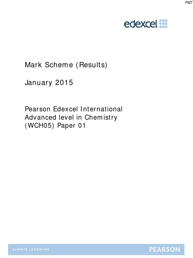 January 2015 (IAL) MS - Unit 5 Edexcel Chemistry A-Level | PDF | Atomic ...