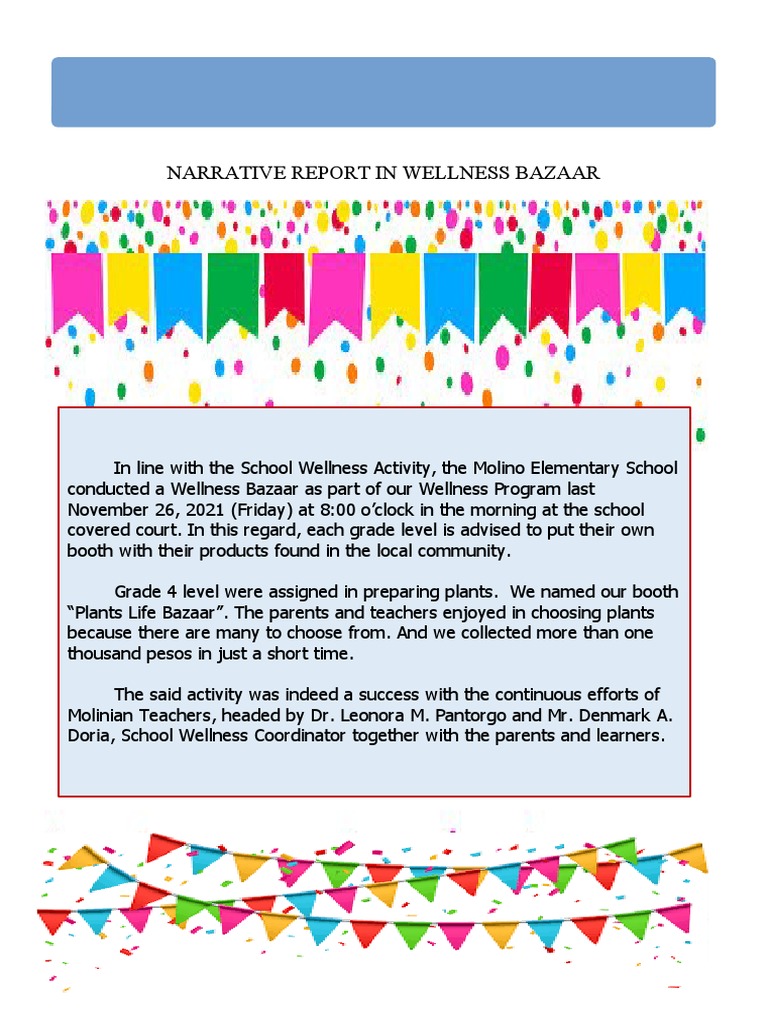 Narrative Report in Wellness Bazaar | PDF | Wellness