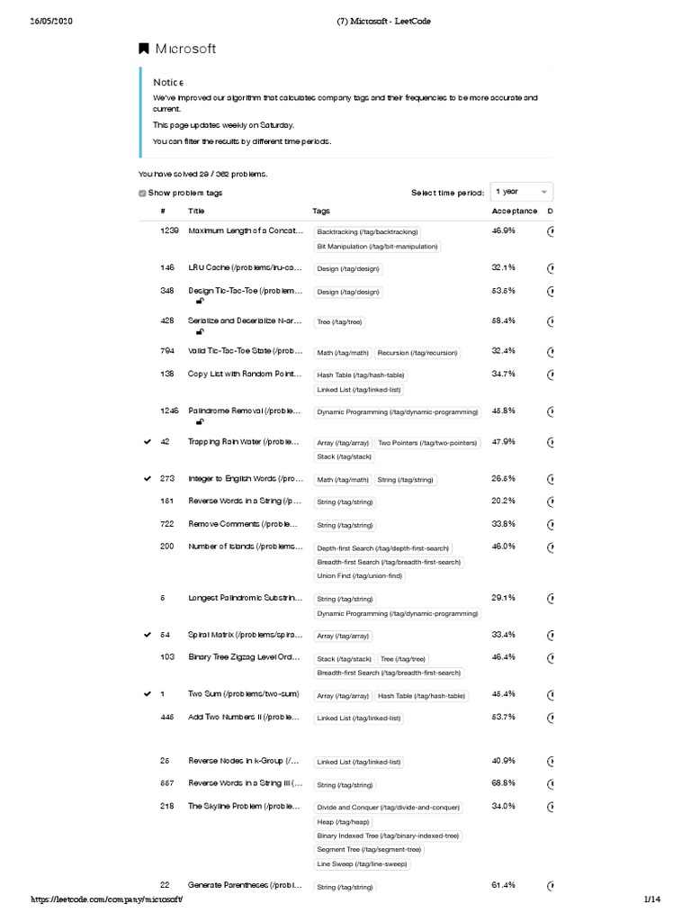 Microsoft - LeetCode | PDF | Array Data Structure | Algorithms And Data ...