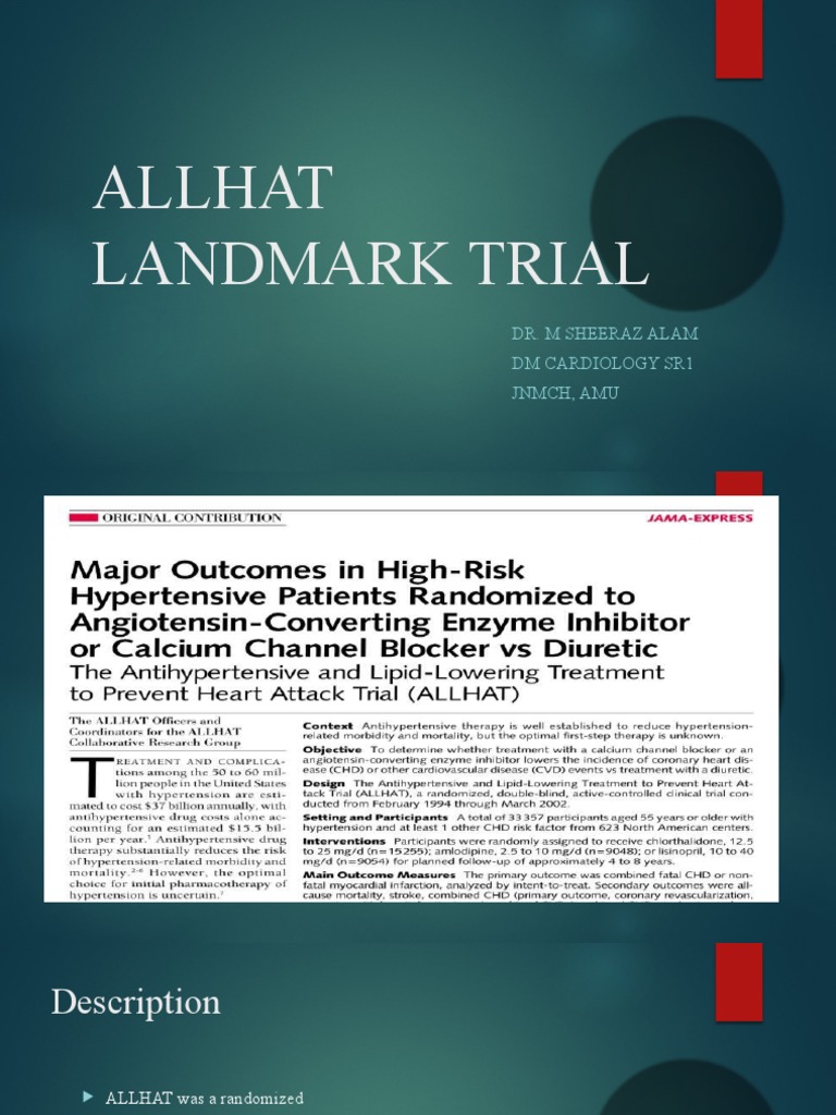Allhat Landmark Trial | PDF | Coronary Artery Disease | Cardiovascular ...