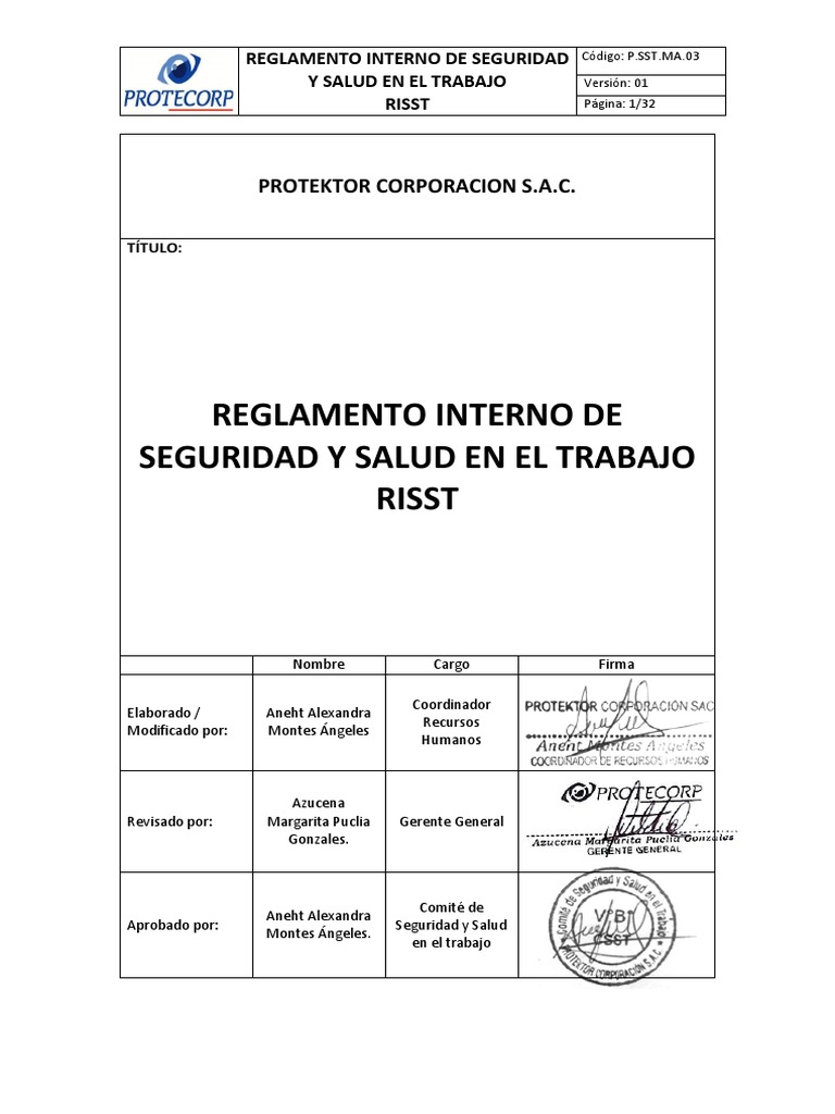Risst Protecorp | PDF | Valores | Seguridad y salud ocupacional