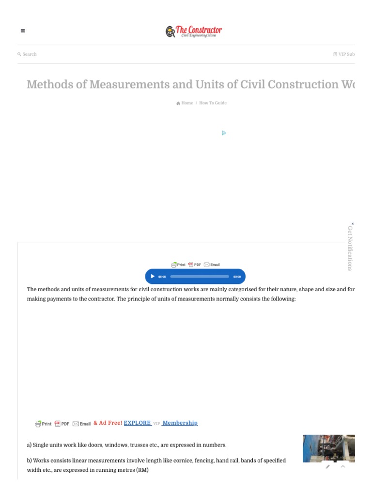Methods of Measurements and Units of Civil Construction Works | PDF ...