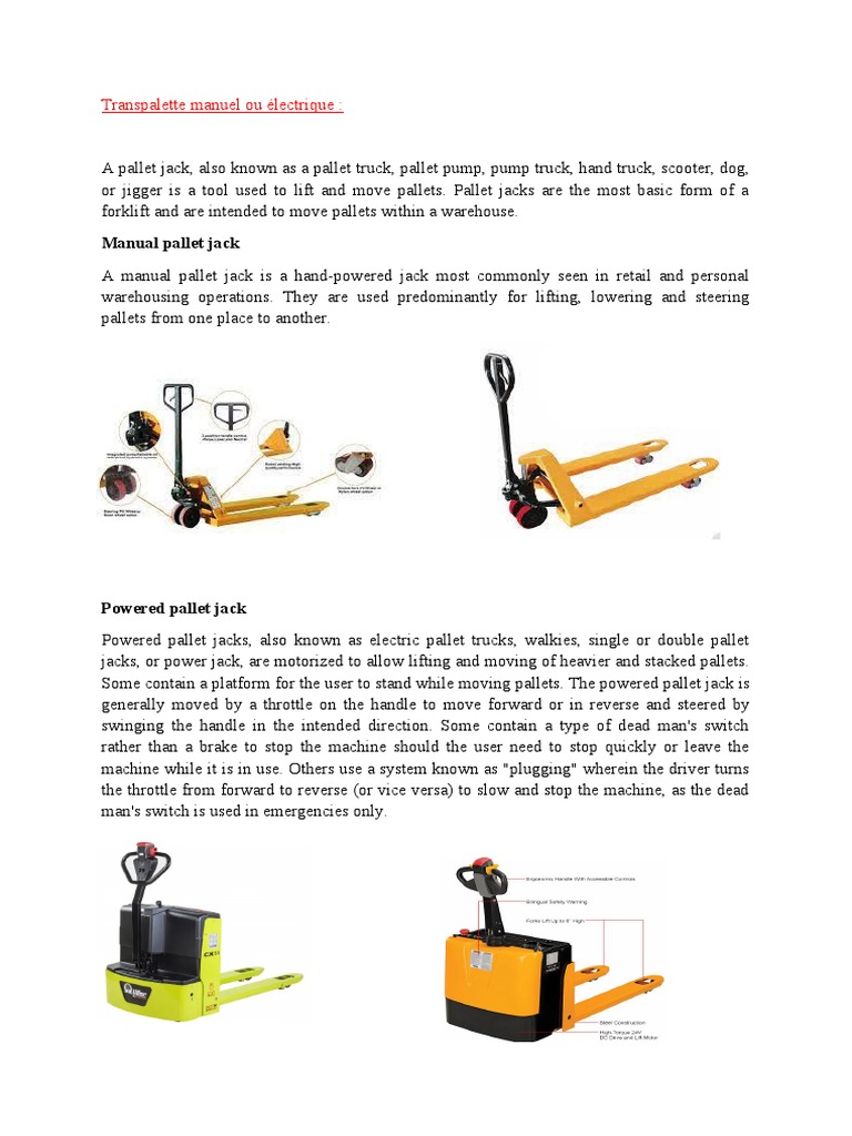 Transpalette | PDF | Manufactured Goods | Transport