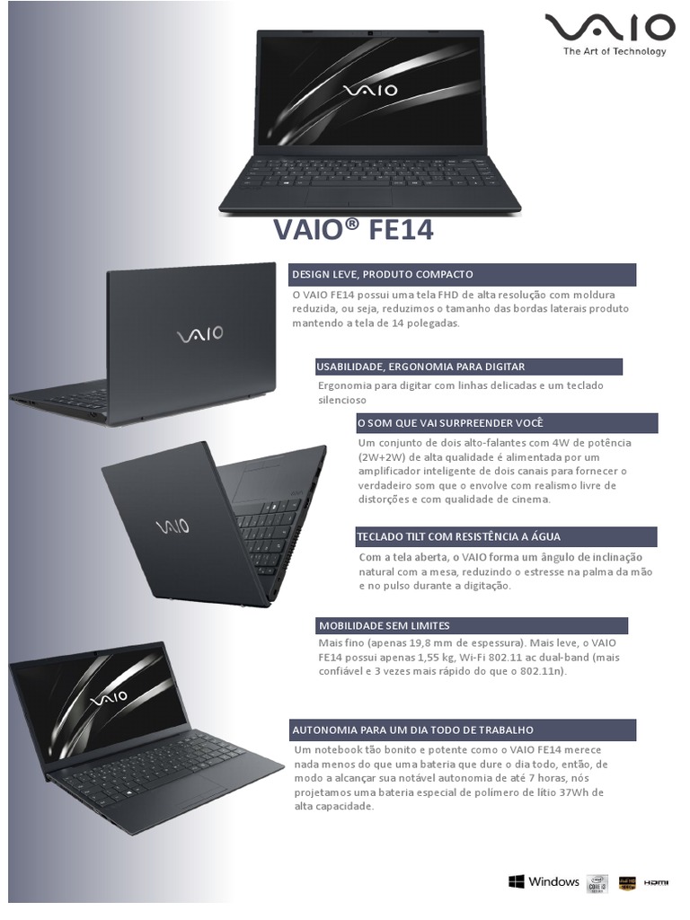 ITEM 2 - CATÁLOGO VAIO_FE14 | PDF | Disco de estado sólido | Notebook