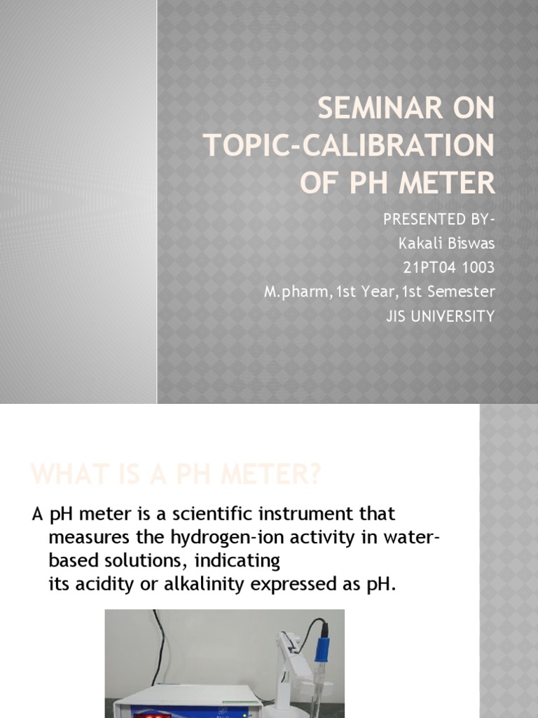 pH Meter Calibration Process Explained | PDF