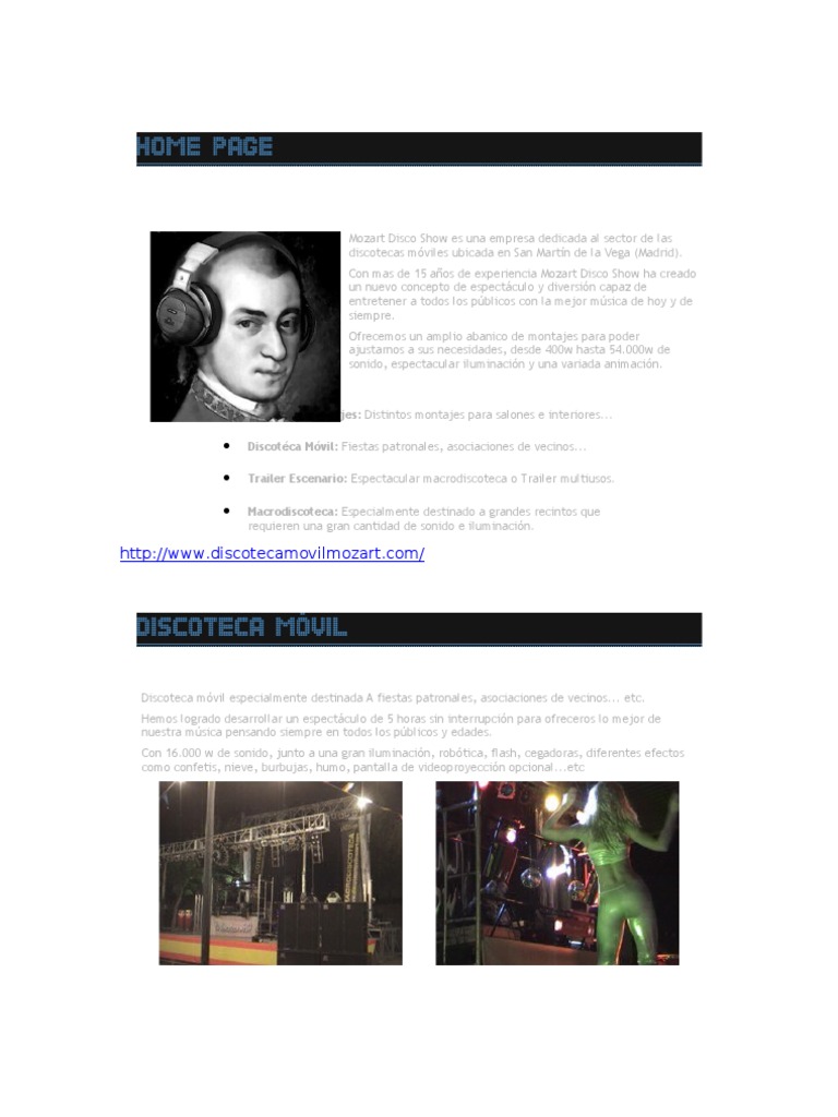 Mozart Disco Show Es Una Empresa Dedicada Al Sector de Las Discotecas ...
