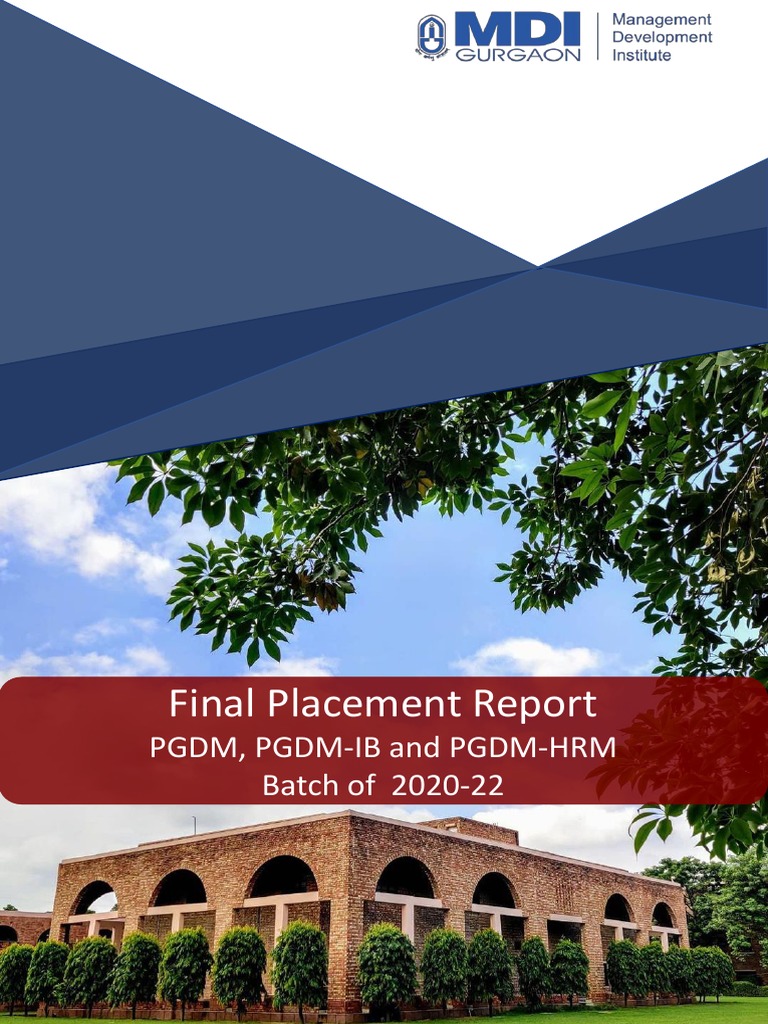 Final Placement Report: PGDM, Pgdm-Ib and PGDM-HRM Batch of 2020-22 ...