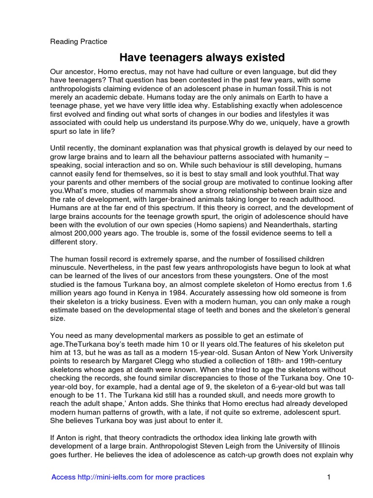 Have Teenagers Always Existed | PDF | Human | Adolescence