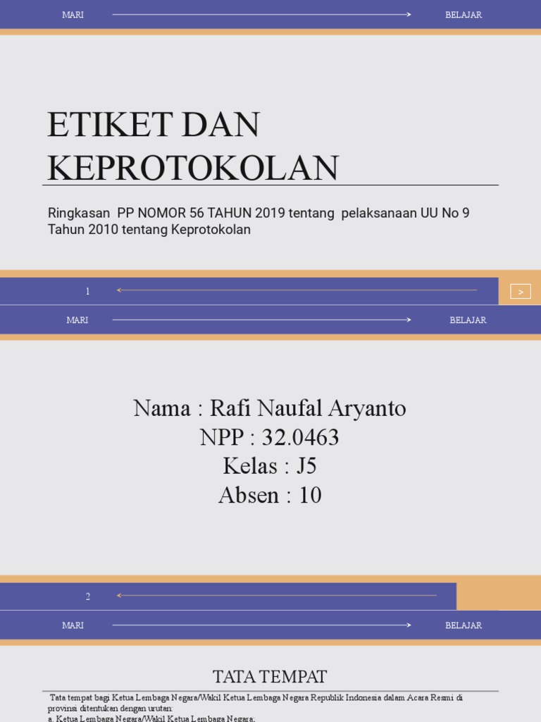 Etiket Dan Keprotokolan | PDF