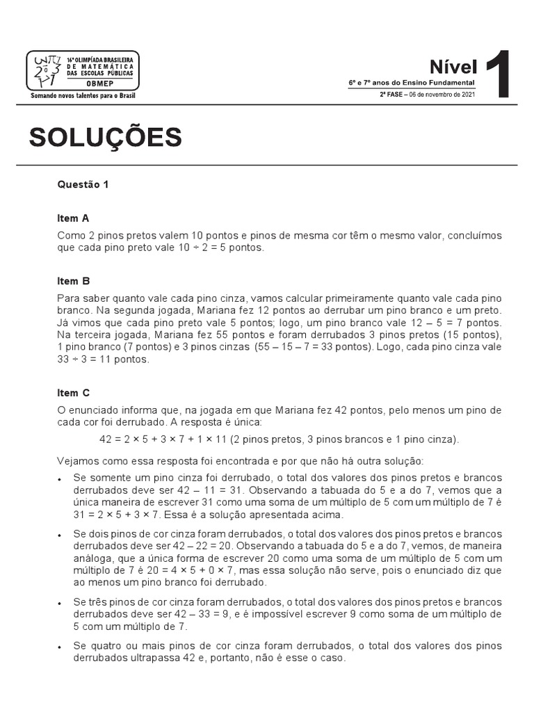 Sjolucoes Obmep 20 Ate5 | Download grátis PDF | Número primo