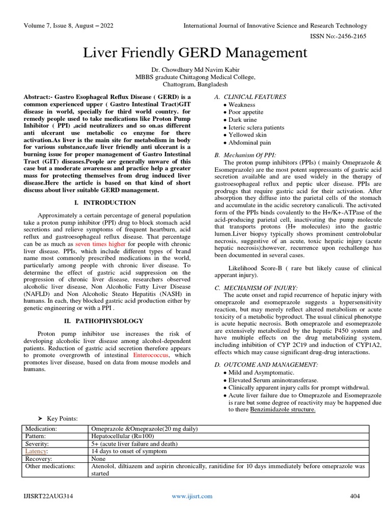 Liver Friendly GERD Management | PDF | Gastroesophageal Reflux Disease ...