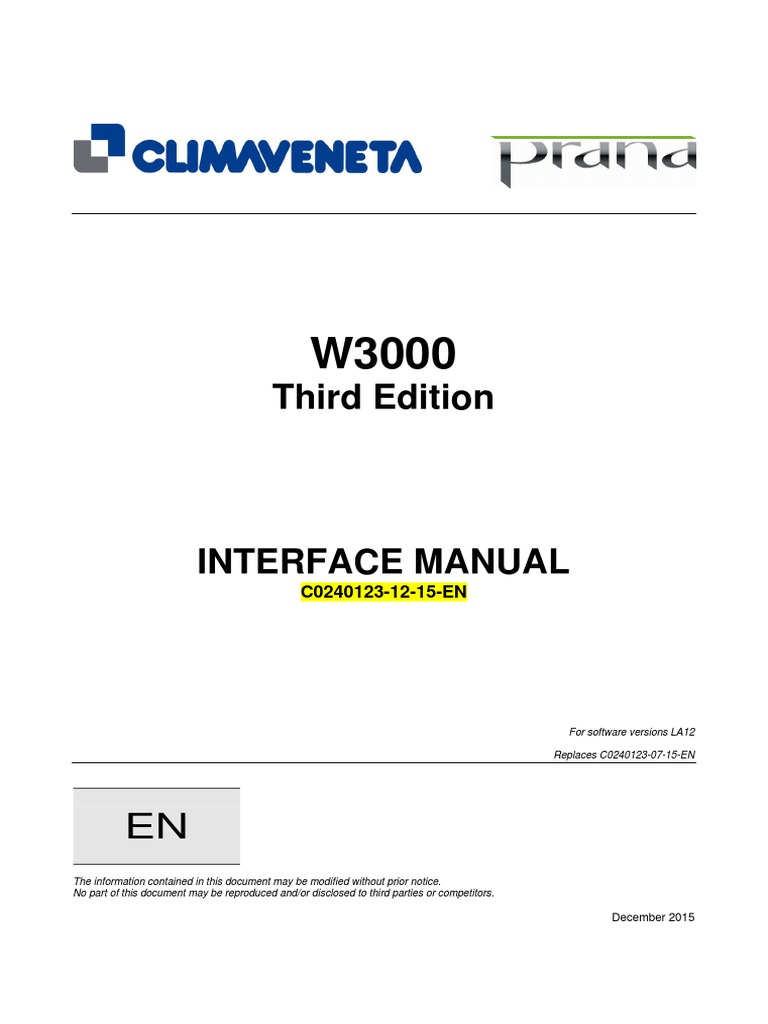 C0240123-12-15-EN W3000 TE Interface LA12 | PDF | Computer Science ...