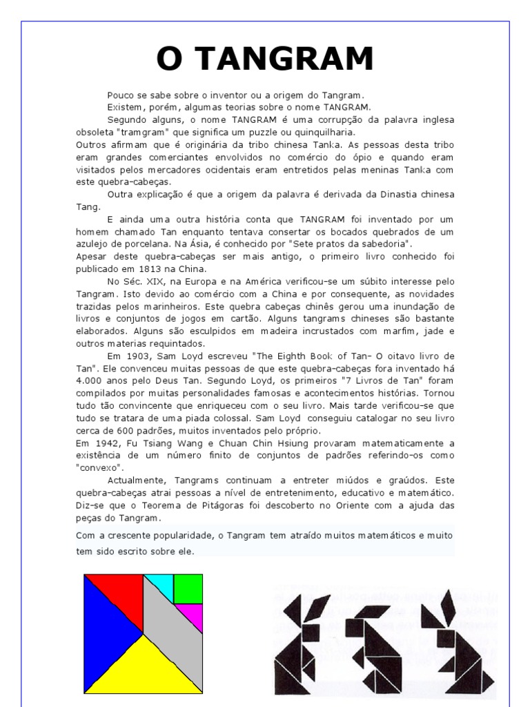 História Do Tangram Pdf