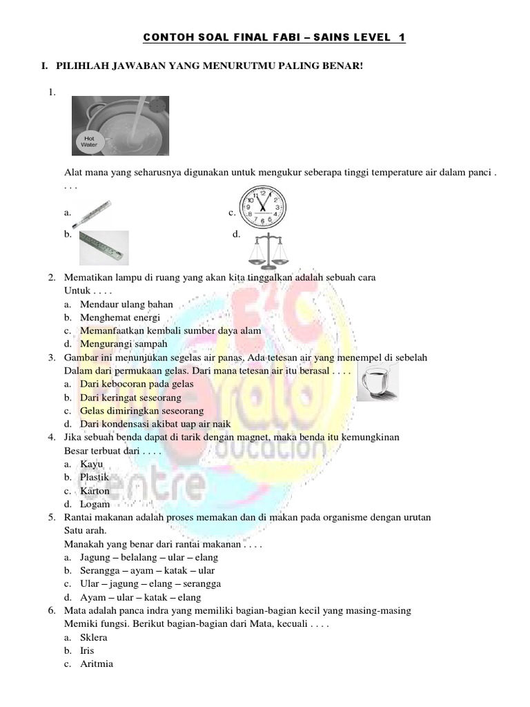 Contoh Soal Final Fabi - S 1 | PDF