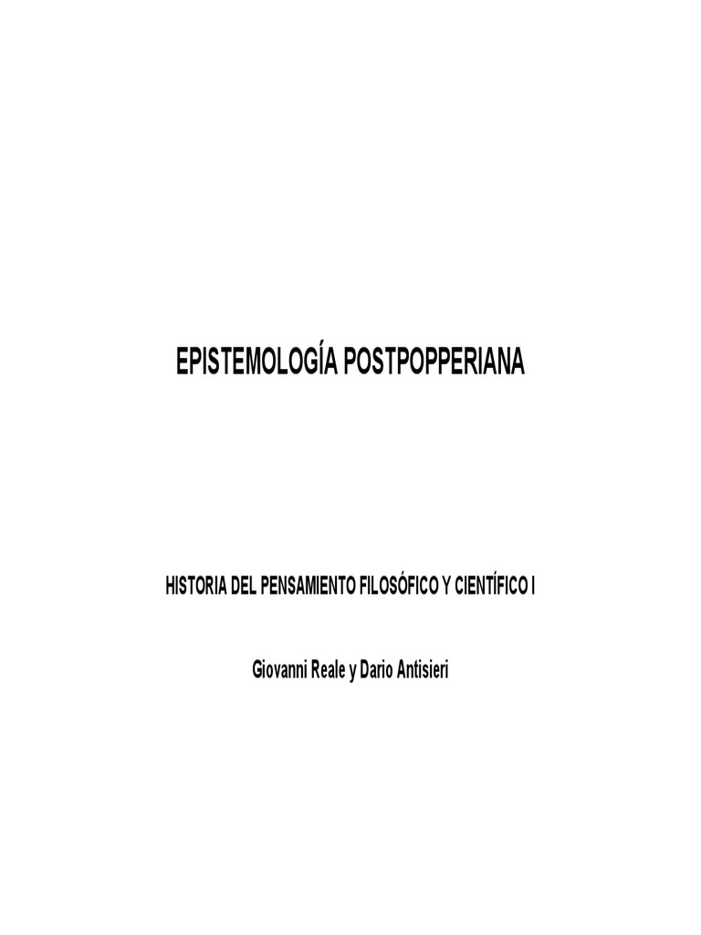 Epistemología Postpopperiana y Paradigmas | PDF | Karl Popper | Paradigma