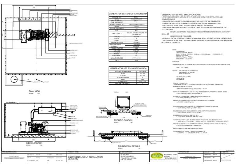 General Notes and Specifications: Generator Set Specification Data ...