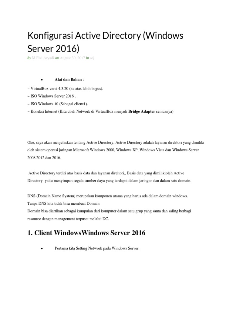 Konfigurasi Active Directory | PDF