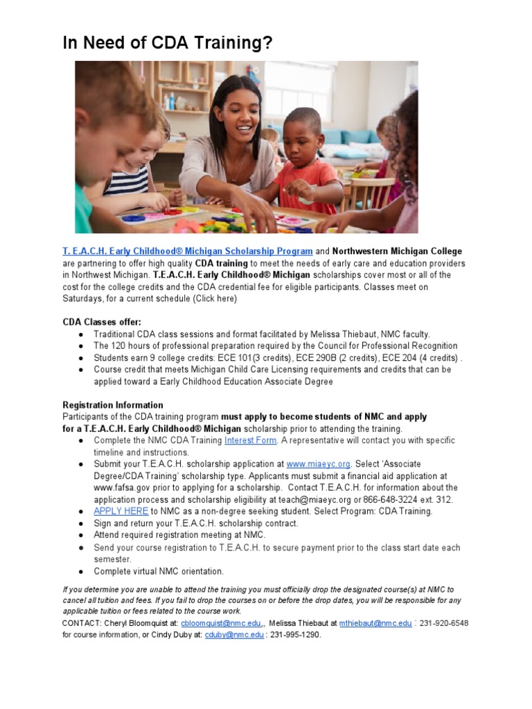 cda flyer - 2022-2023 | PDF | Course Credit | Early Childhood Education