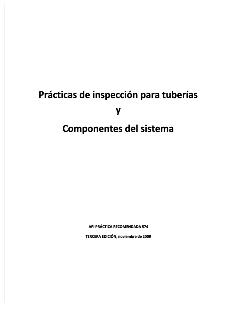 Inspección de Tuberías según API 574 | PDF | Tubería (transporte de ...