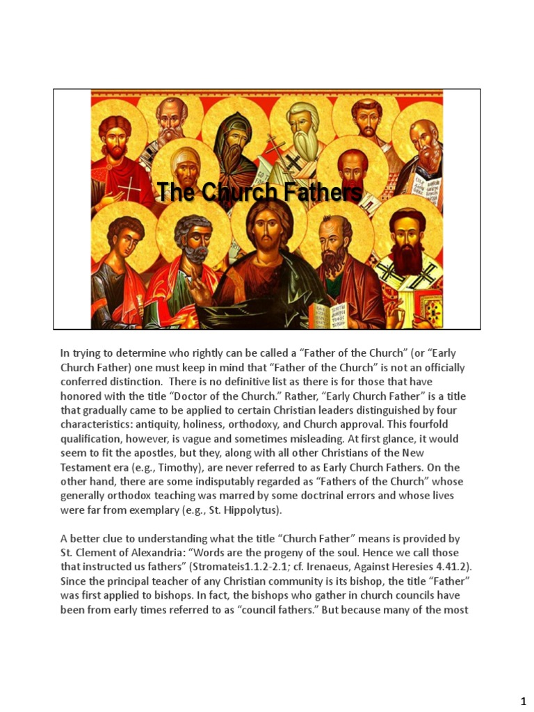 Early Church Fathers | Download Free PDF | Church Fathers | John The ...