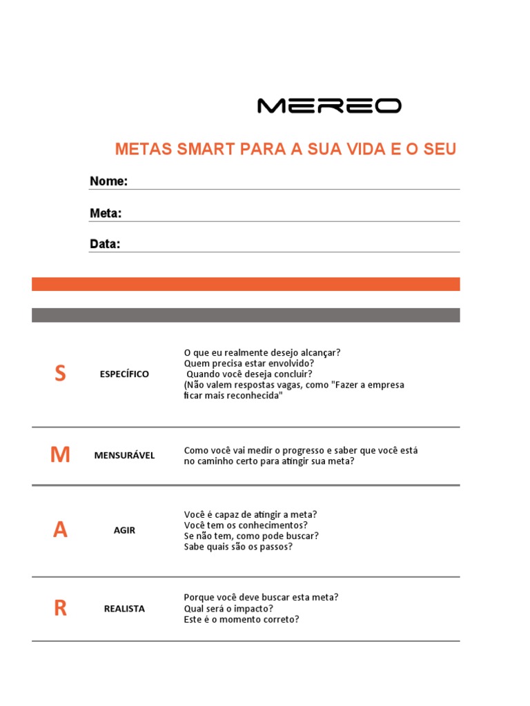 Planilha Metas Smart | PDF