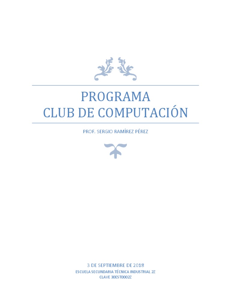 Propuesta Club de Computación | PDF | Informática | Sociedad