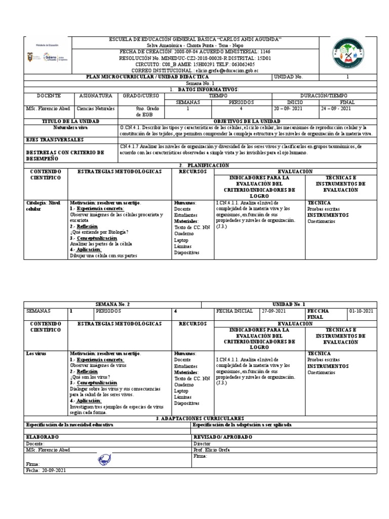 PUD 9no. | PDF | Evaluación | Biología Celular)