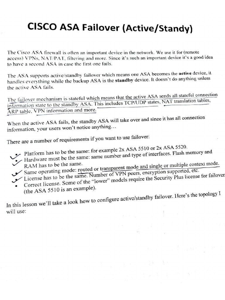 Cisco Asa Failover Pdf