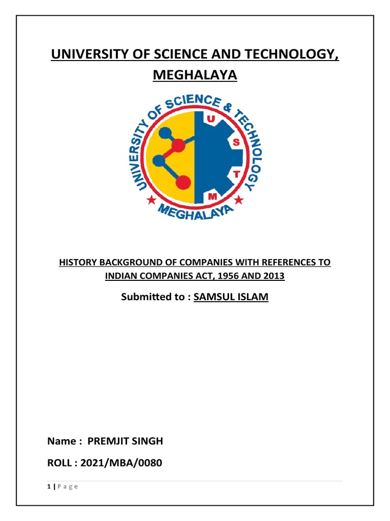 University of Science and Technology, Meghalaya: Submitted To: SAMSUL ...