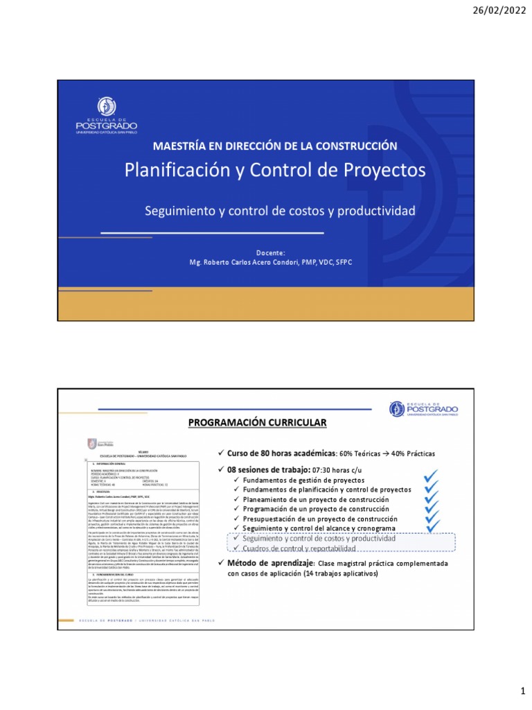 S6 Seguimiento y Control Del Costo y Productividad | PDF | Presupuesto | Economias