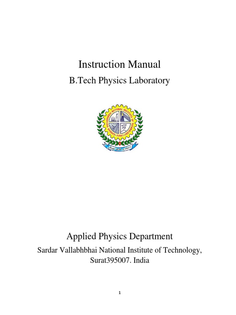 Instruction Manual: B.Tech Physics Laboratory | PDF | Significant ...