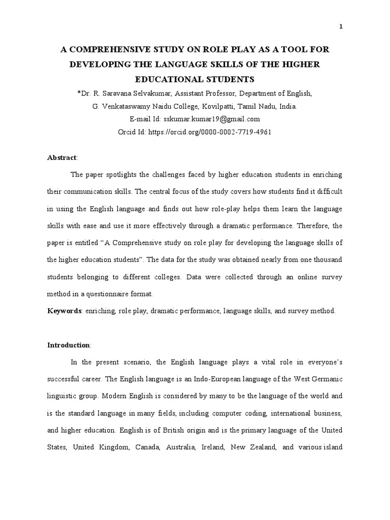 Role Play | PDF | Learning | Communication