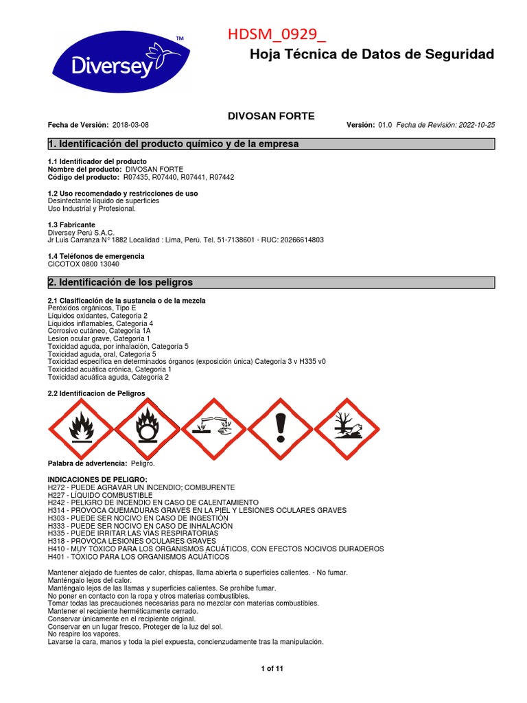 HDSM - 0929 - Divosan Forte - 08.03.2018 | PDF | Agua | Química
