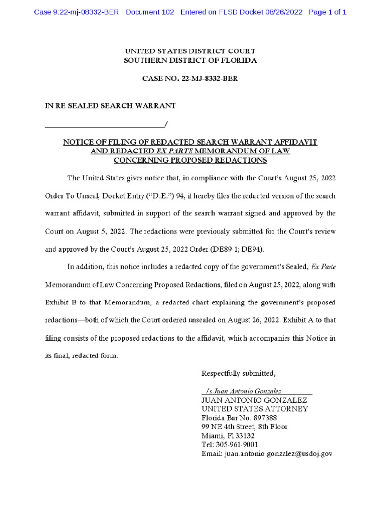 Redacted Affidavit Submitted by FBI Over Trump Raid | PDF | Classified ... Redacted Affidavit Submitted by FBI Over Trump Raid | PDF | Classified ...