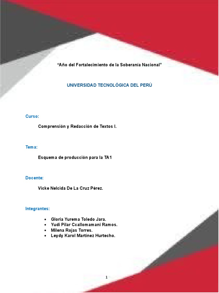 Semana 02 - Temas 01 y 02 - Tarea - Presentacion Del Esquema de ... Semana 02 - Temas 01 y 02 - Tarea - Presentacion Del Esquema de ...