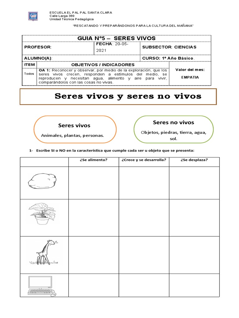Guía de Ciencias: Seres Vivos y Hábitats | PDF | Organismos
