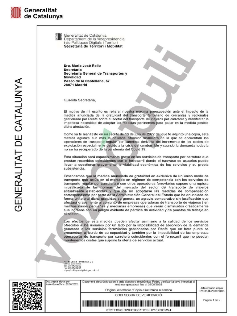 Carta de La Generalitat | PDF