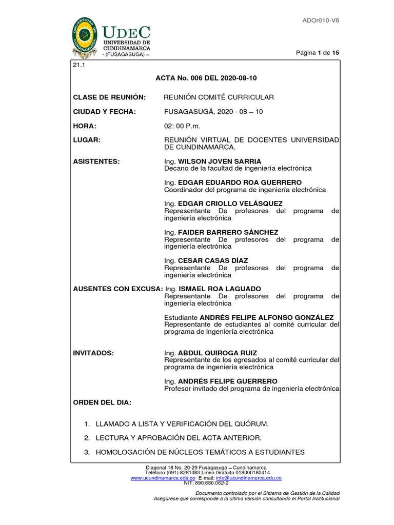 Acuerdo 006 Proyecto Integrador | PDF | Evaluación | Software