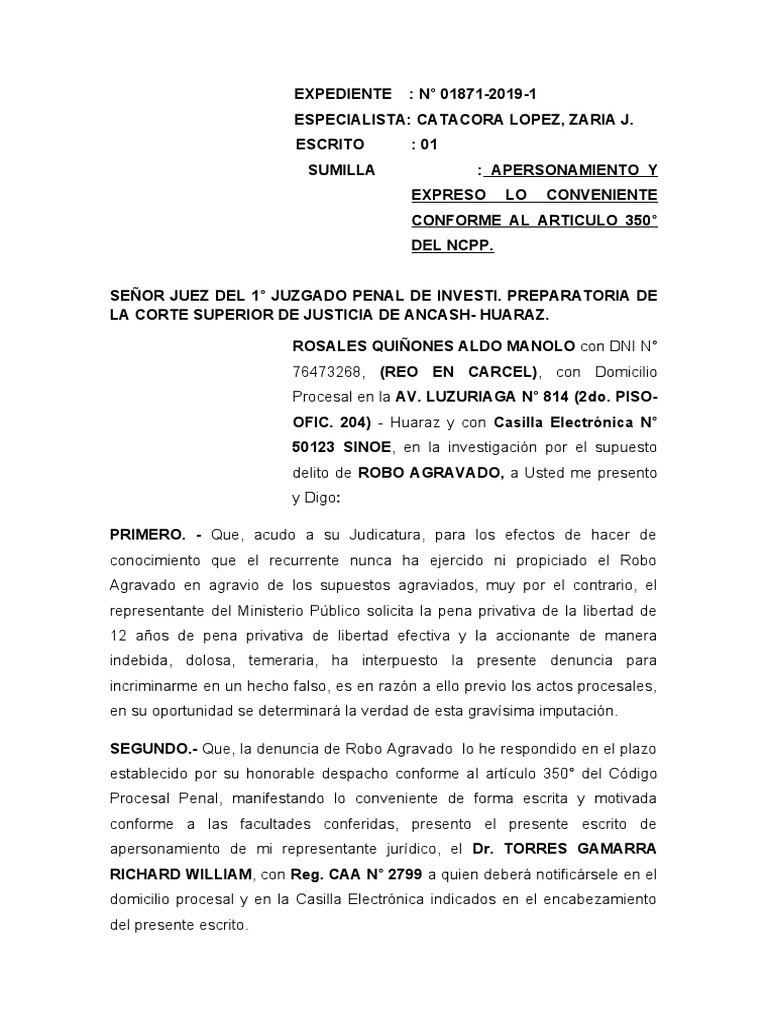 Defensa en Caso de Robo Agravado | PDF | Derecho penal | Sentencia (ley)