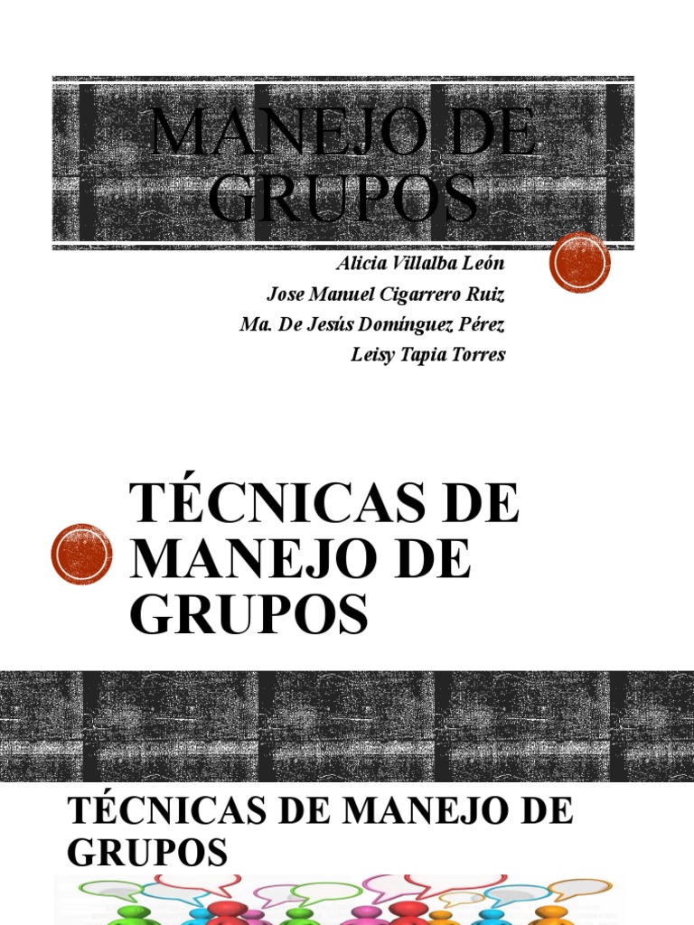 Técnicas de Manejo de Grupos | PDF | Grupo de enfoque | Comportamiento