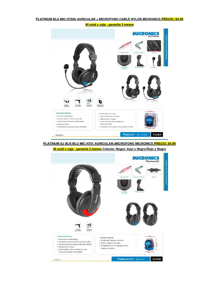 Listado de auriculares y accesorios de audio para gaming | PDF
