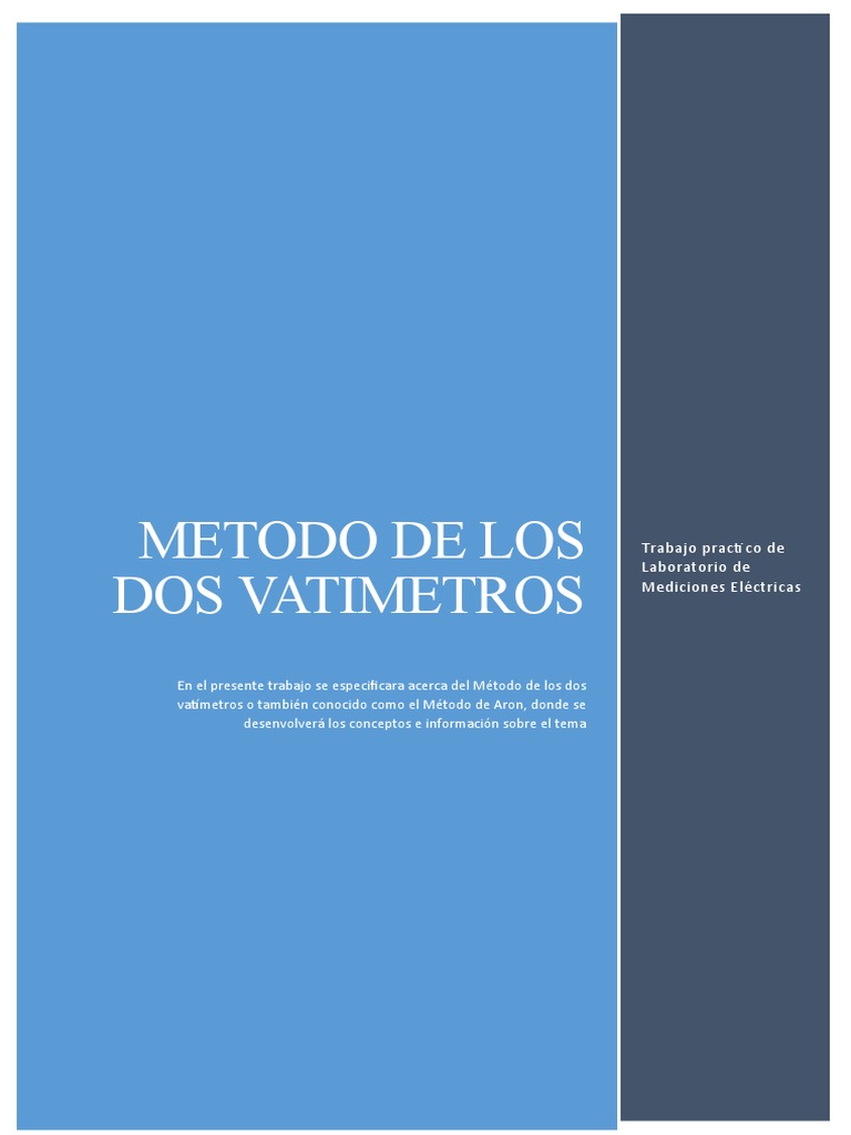 Metodo de Aron | PDF | Energia electrica | Corriente eléctrica