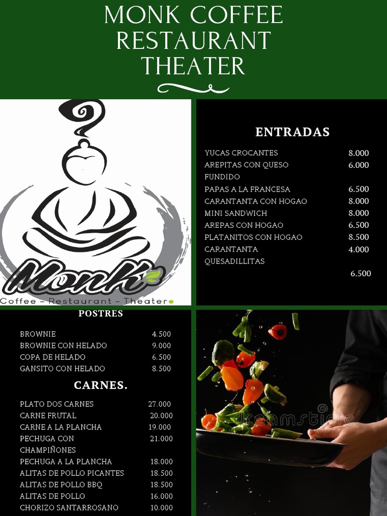 Menu Monk Coffe Principal | PDF | Cocinando | Industria de alimentos