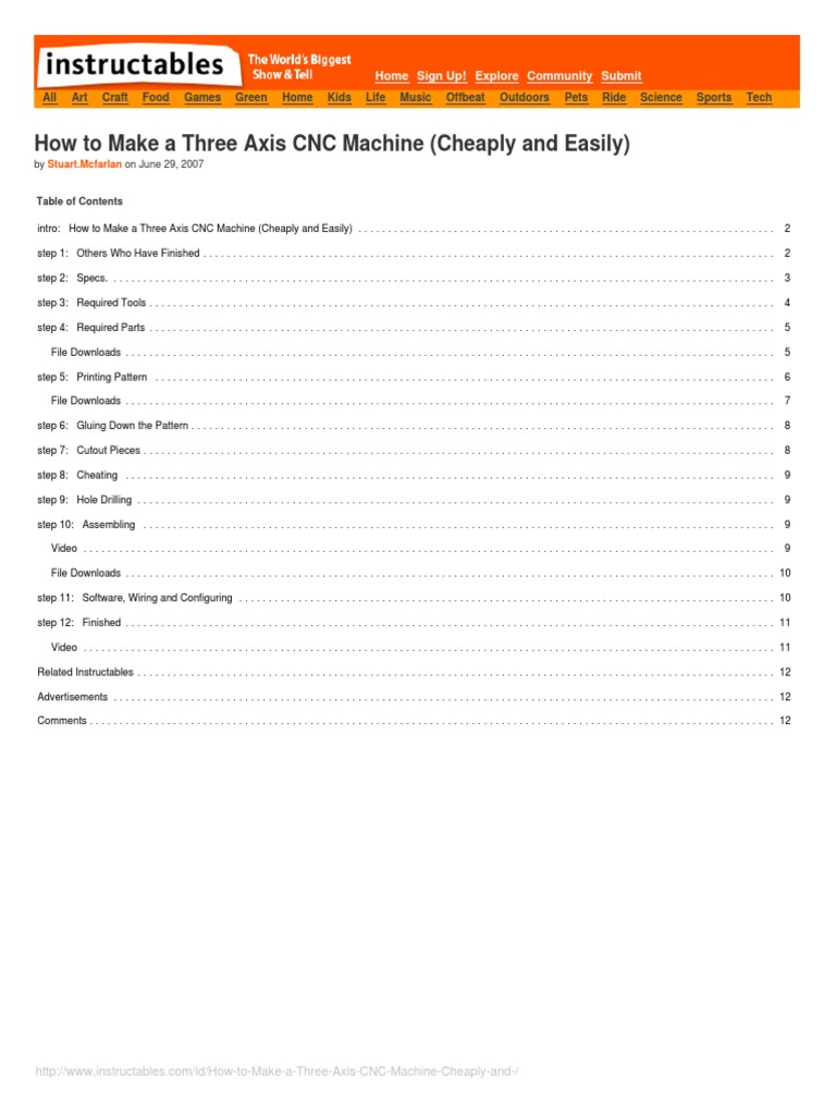 How To Make A Three Axis CNC Machine (Cheaply and Easily) | PDF | Screw | Numerical Control