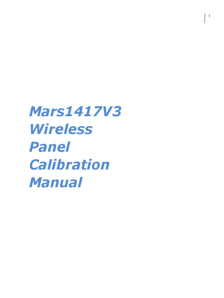 Mars1417V3 Panel Calibration | PDF | Computer Science | Computer ...